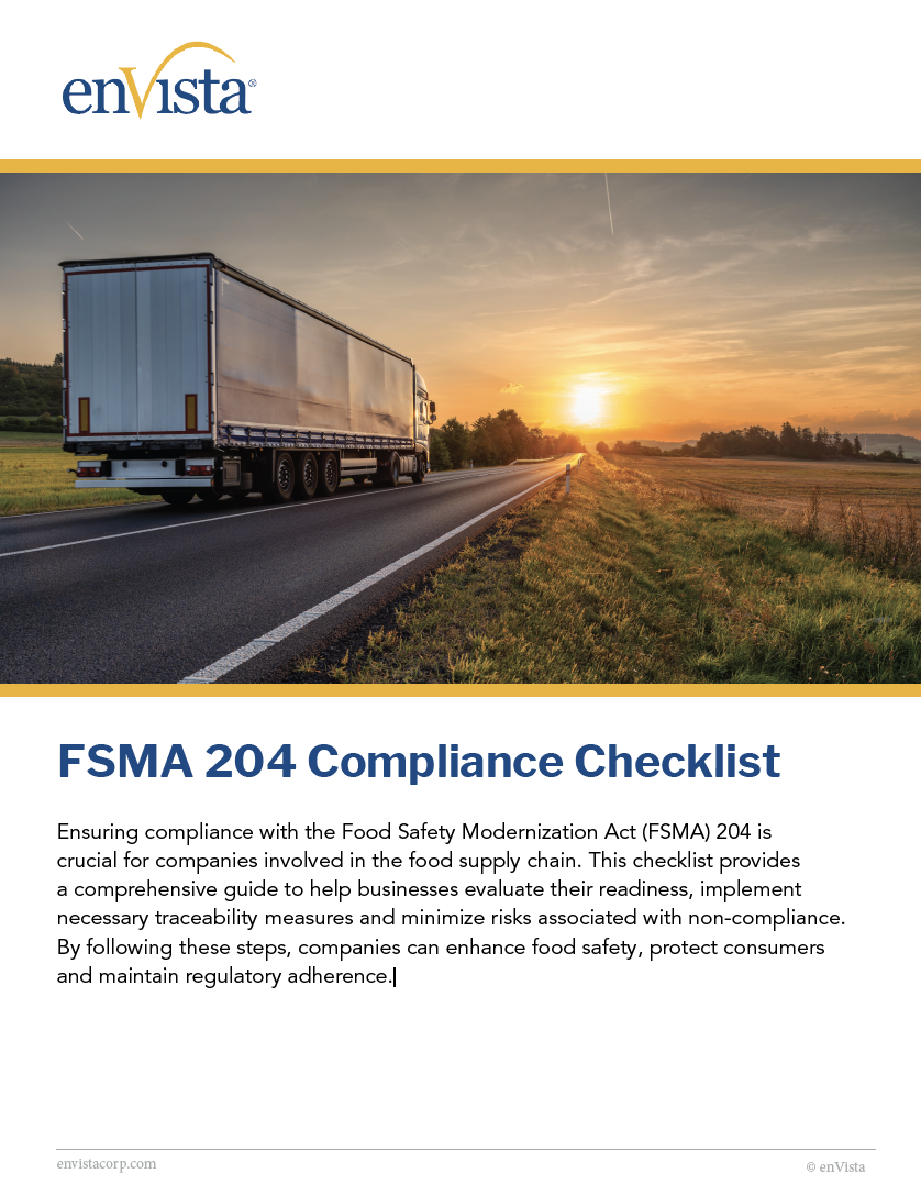 FSMA 204 Compliance Checklist | enVista