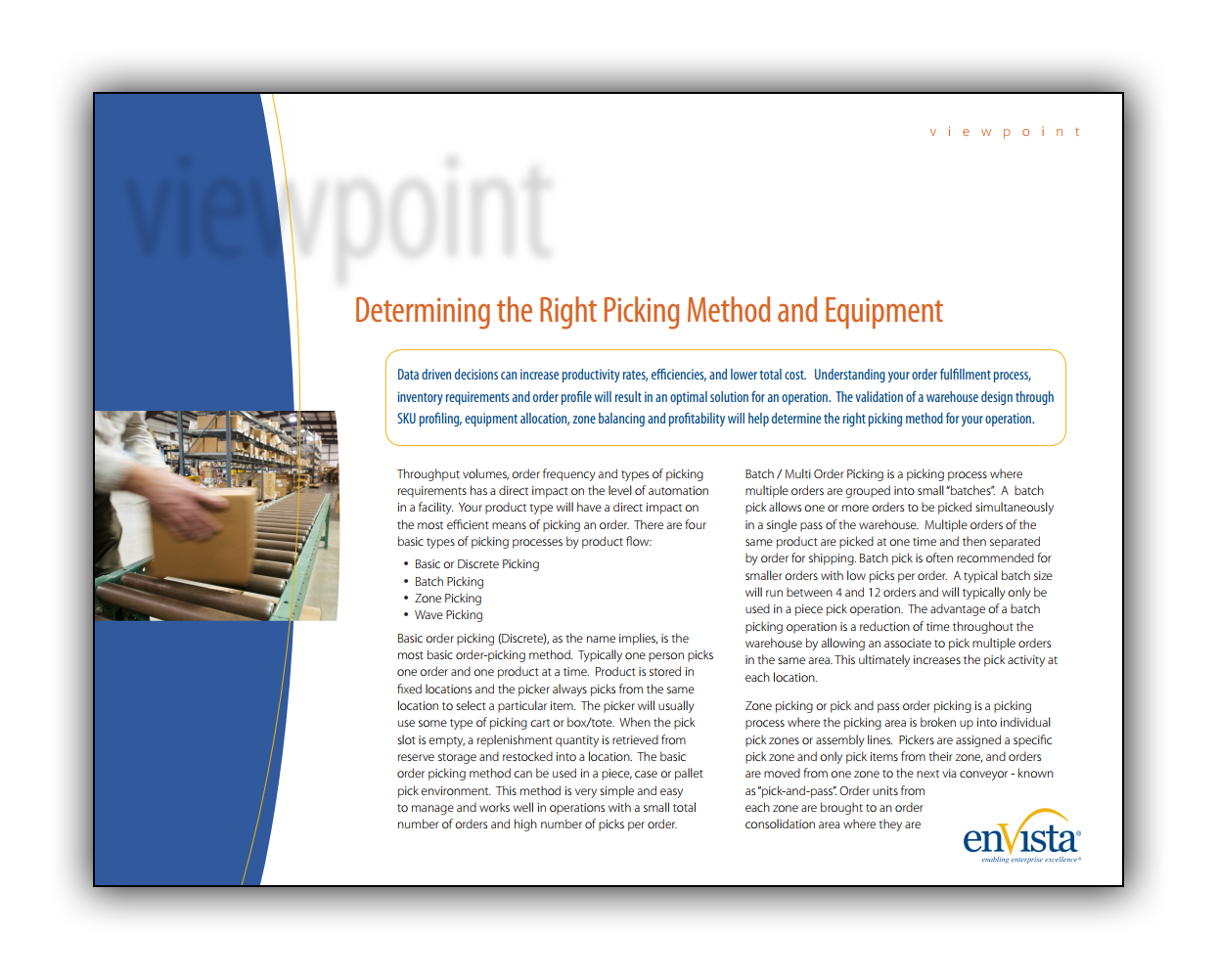 White Paper: Determining the Right Picking Method and Equipment