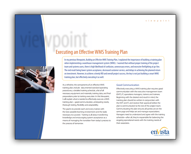 White Paper: Executing an Effective WMS Training Plan