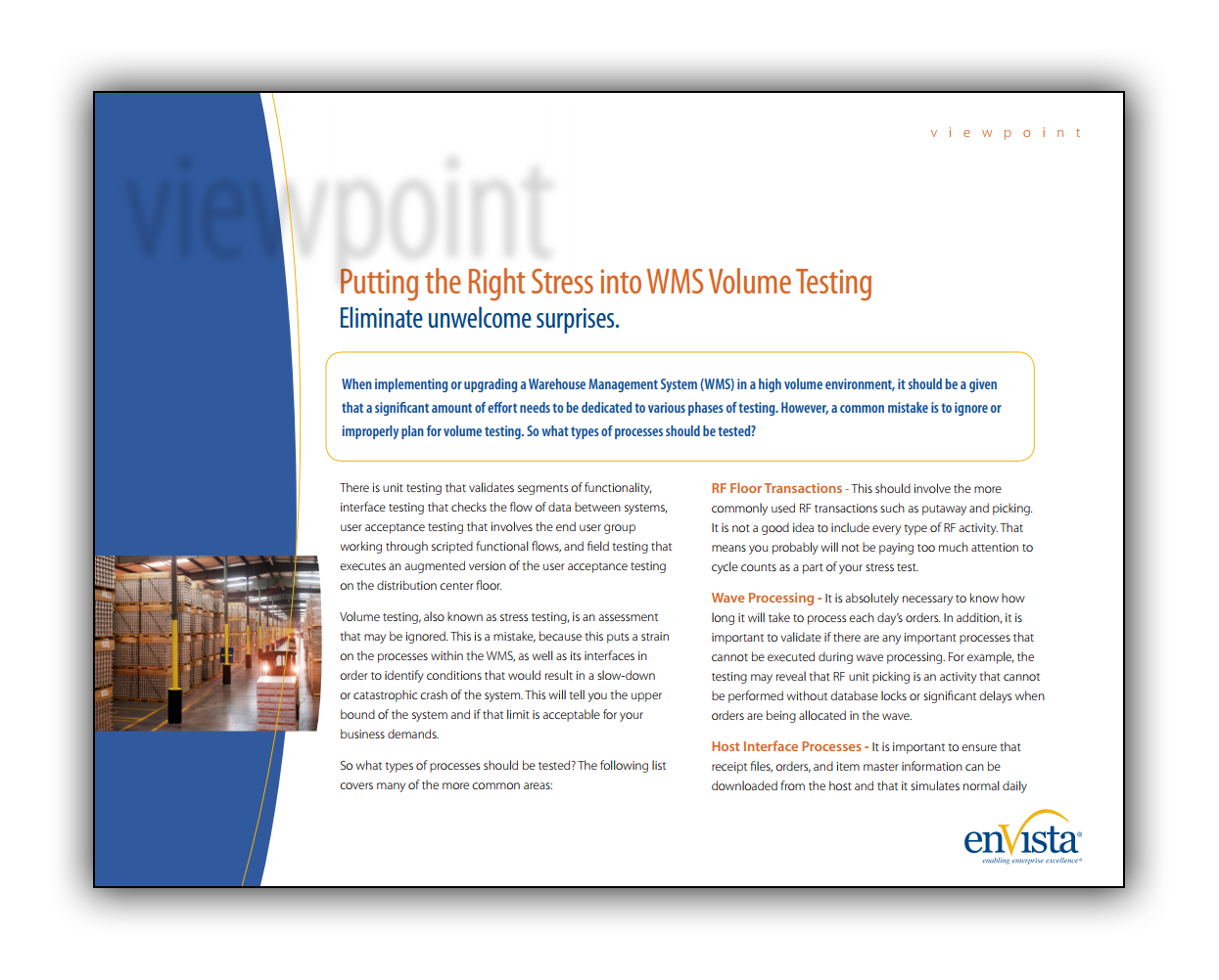 White Paper: Putting the Right Stress Into WMS Volume Testing